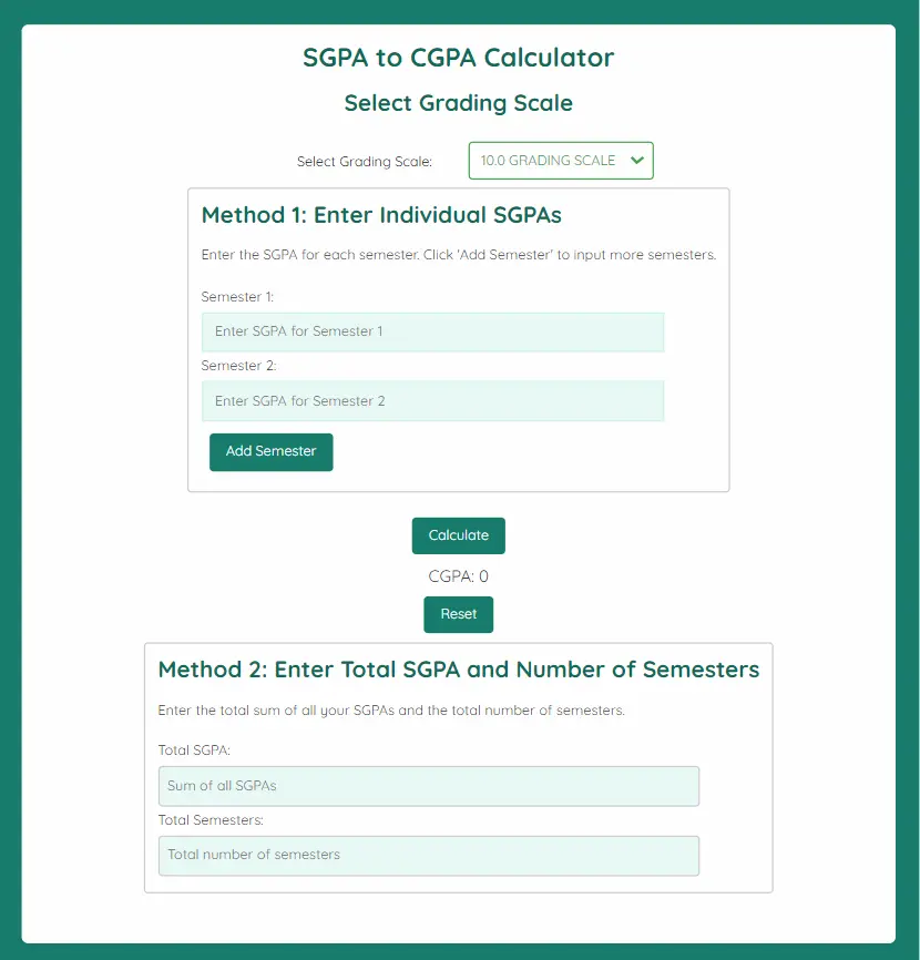 SGPA To CGPA Best Grades Calculator sgpa-to-cgpa-best-grades-calculator